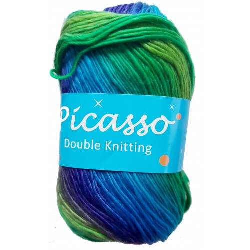 Blue and Green Picasso, Double Knit by Blue Label